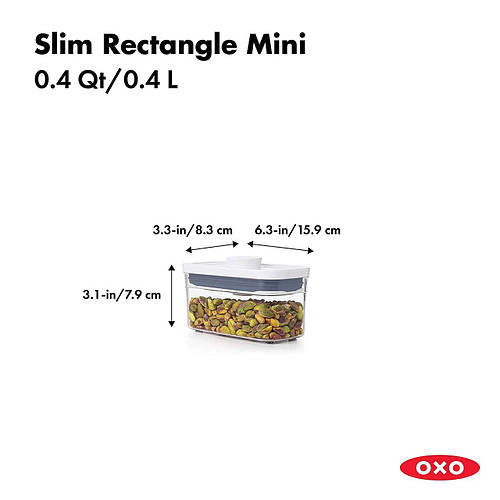 Купить 11235000 Герметичний контейнер 0,4 л OXO GG POP 2.0 Slim Rectangle Mini, цена 450 ...
