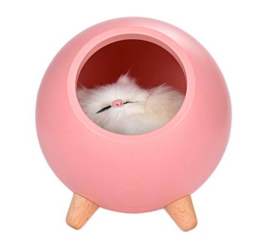 Купити Силіконовий LED нічник Котик у будиночку рожевий, ціна 599 ...