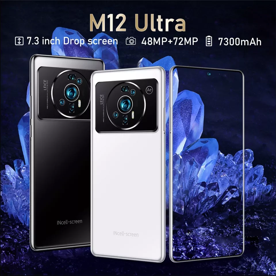 Смартфон M12 ULTRA 7,3-дюймовый 16 ГБ + 1 ТБ 7300 мАч 48MP + 72MP 5G ...