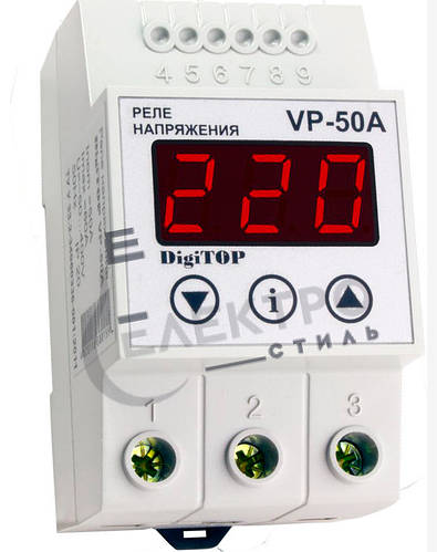 Реле напряжения 50A Vp-50A DIN DigiTOP на DIN-рейку Внимание! Уточняйте наличие товара! (ID ...