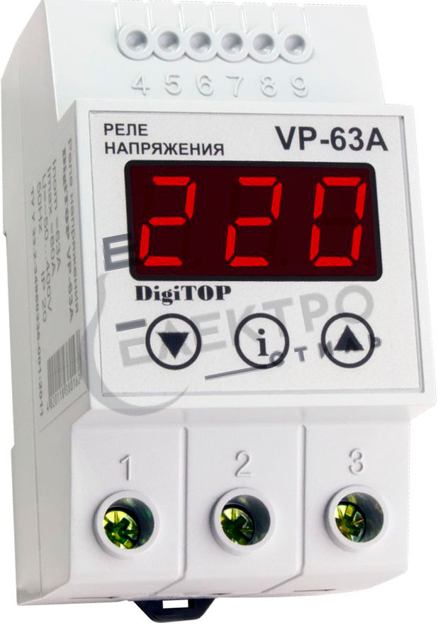 Реле напряжения 63A Vp-63A DIN DigiTOP на DIN-рейку (ID#1703454904), цена: 1135 ₴, купить на Prom.ua