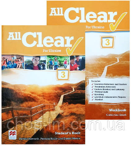 Комплект All Clear 3 (student's Book + Workbook for Ukraine) Підручник + зошит з англійської ...