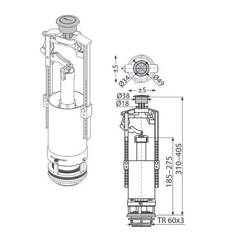 Купить Сливной механизм Alcaplast A2000-CHROM, цена 470 ₴ — Prom.ua (ID ...