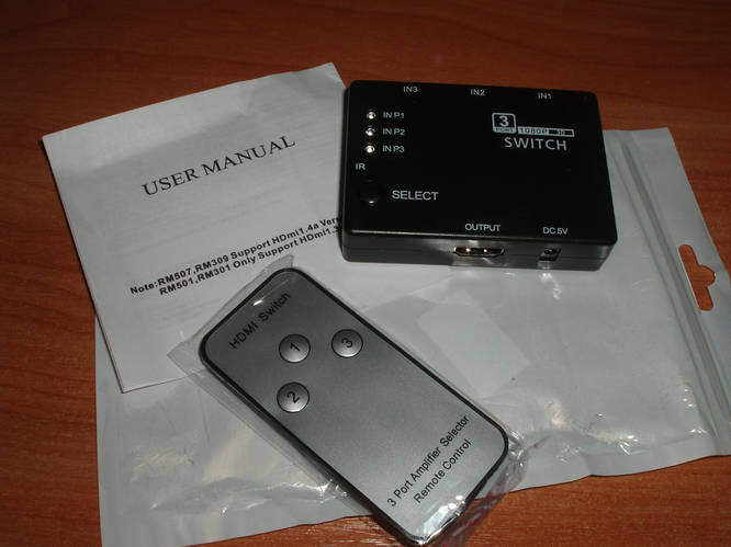 Світчер HDMI 1.3b відео аудіокомутатор (3 HDMI in 1 HDMI out) пульт ДК ...