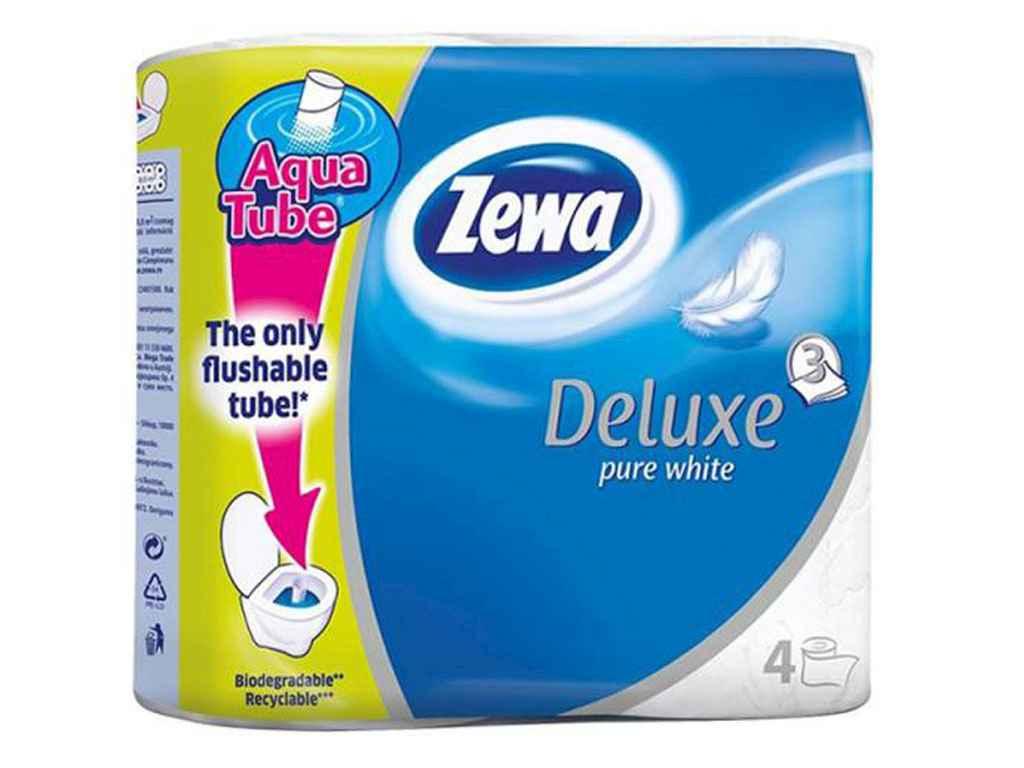 Купить Туалетний папір Deluxe (білий) , 3 шари, 4 рулони ТМ ZEWA, цена ...