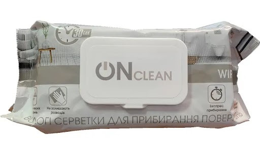 Салфетки влажные для уборки Onclean 120шт (ID#1704225564), цена: 85 ...