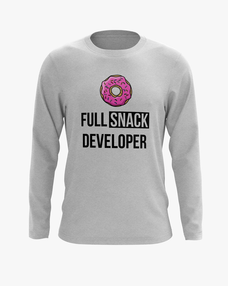 Світшот Чоловічий З Принтом Full Snack Developer Сірий XS (SS-01-IT ...