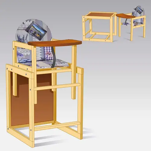 Стільчик для годування малий Абстракція серця колір фіолетовий ТМ Мася ...