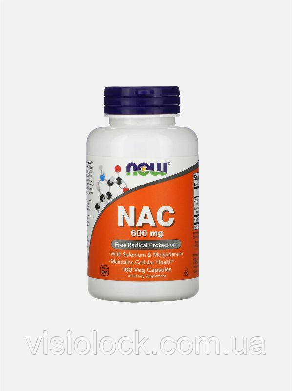 NOW Foods, NAC, N-ацетилцистеїн, 600 мг, 100 вегетаріанських капсул (ID ...