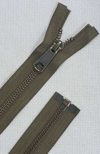 Блискавка Ykk колір хакі 80 см 1 біг тип 5 металева роз'ємна антик (ID#1705945609), ціна: 203 ...