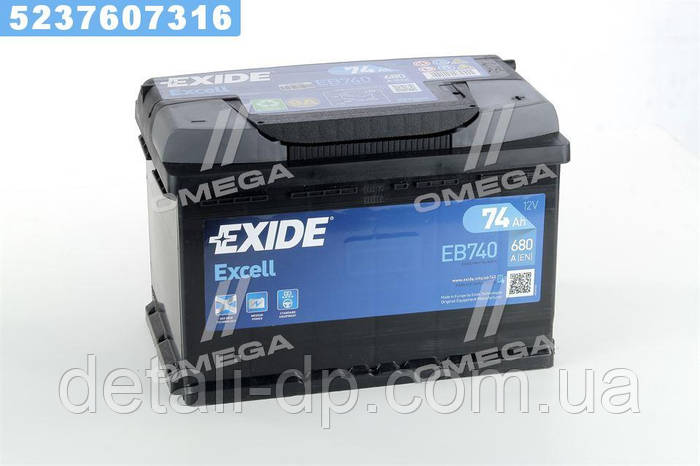 Акумулятор 74Ah-12v Exide EXCELL (278х175х190), R, EN680, ціна 5290 грн ...