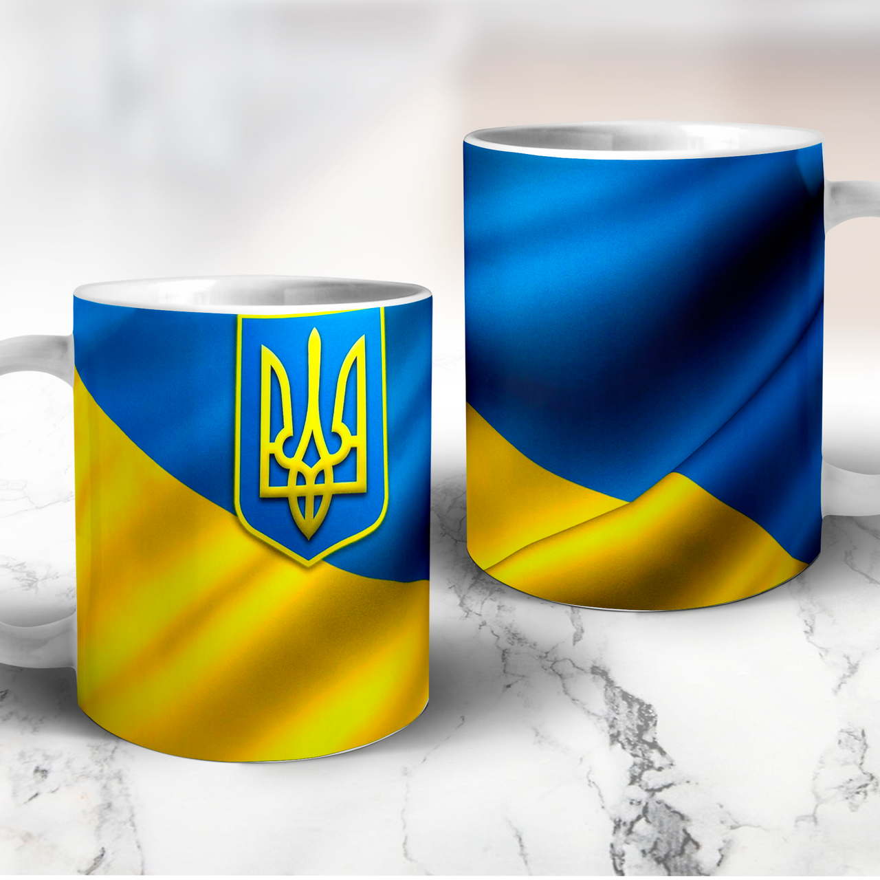 Чашка "Герб Украины с флагом" 320мл | Белая кружка Украина | Coat of ...