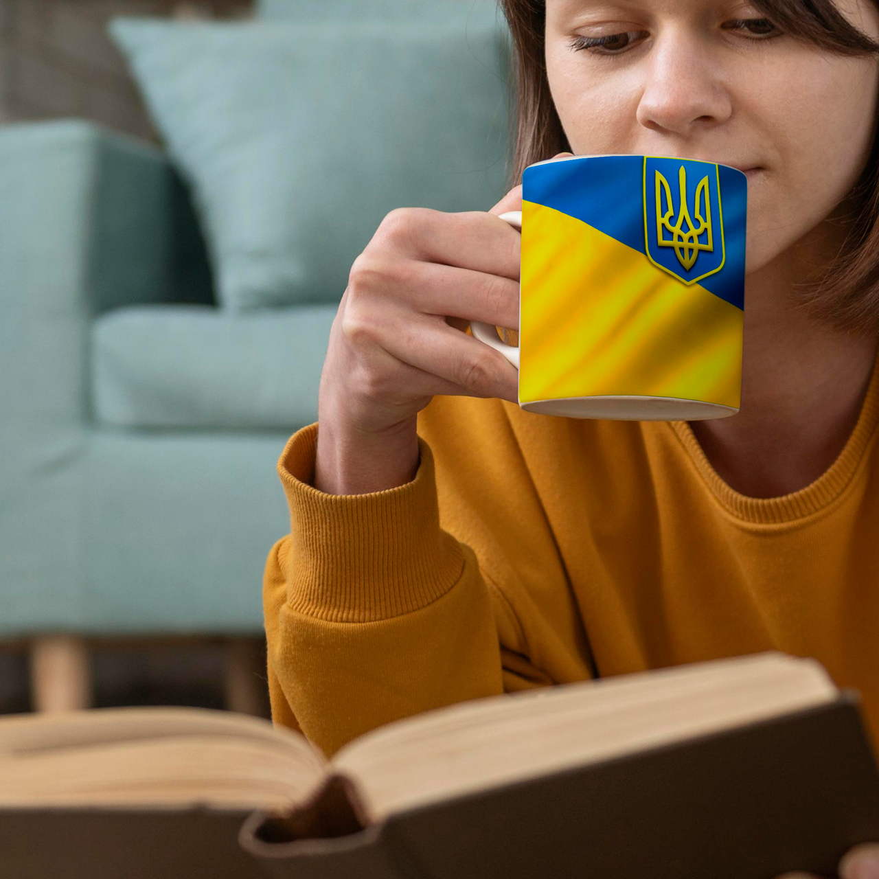 Чашка "Герб Украины с флагом" 320мл | Белая кружка Украина | Coat of ...