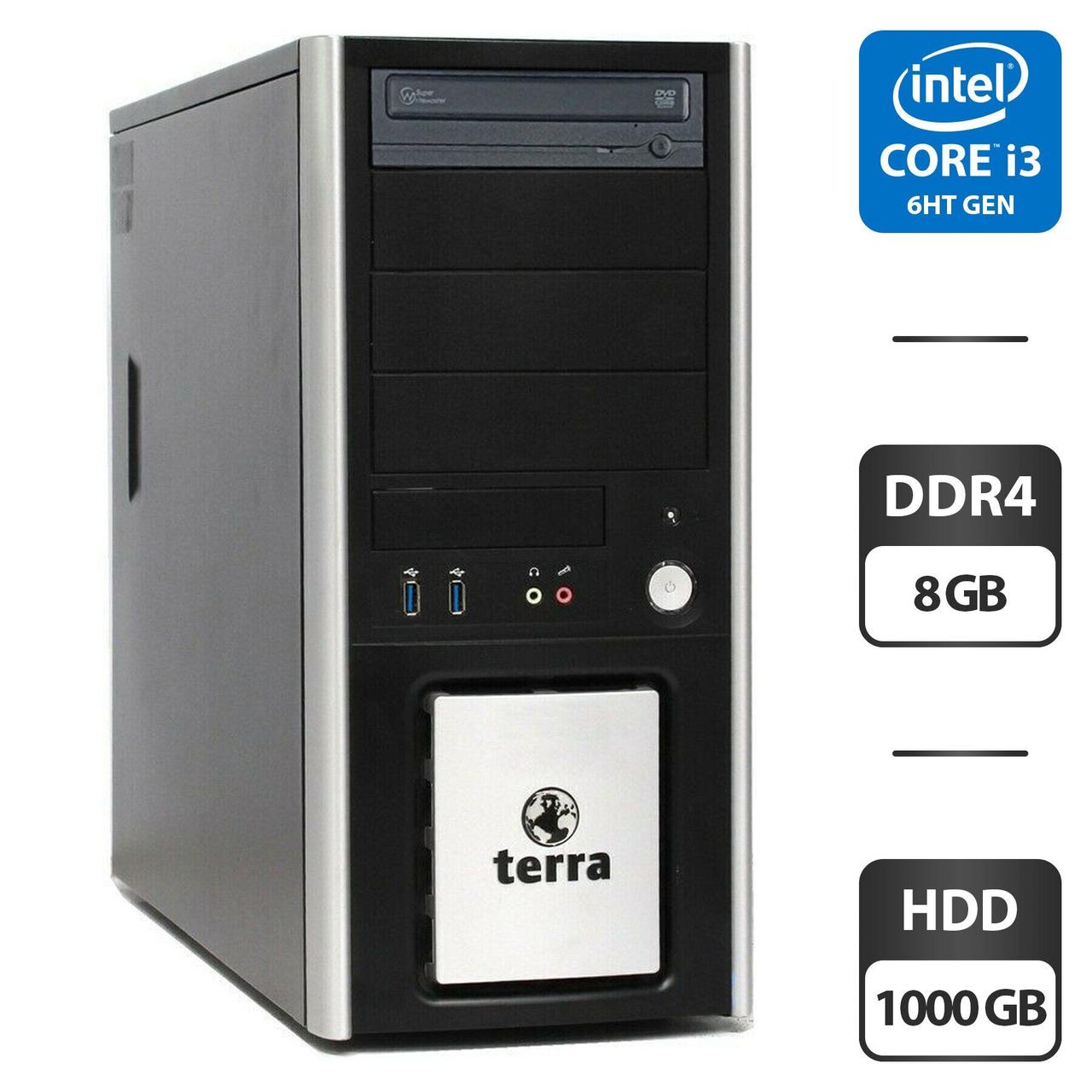 Компьютер Terra Tower / Intel Core i3-6100 (2 (4) ядра по 3.7 GHz) / 8 ...