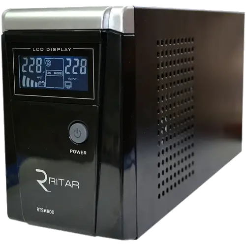 RITAR RTSW-600 LCD ИБП с правильной синусоидой (360 Вт), 12В, под наружный АКБ, цена 7011 грн ...