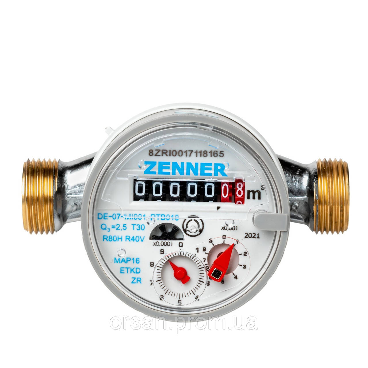Лічильник холодної води 1/2" (DN 15) ETKD, L-110mm (без штуцерів) ZENNER (Німеччина) 2022 рік ...