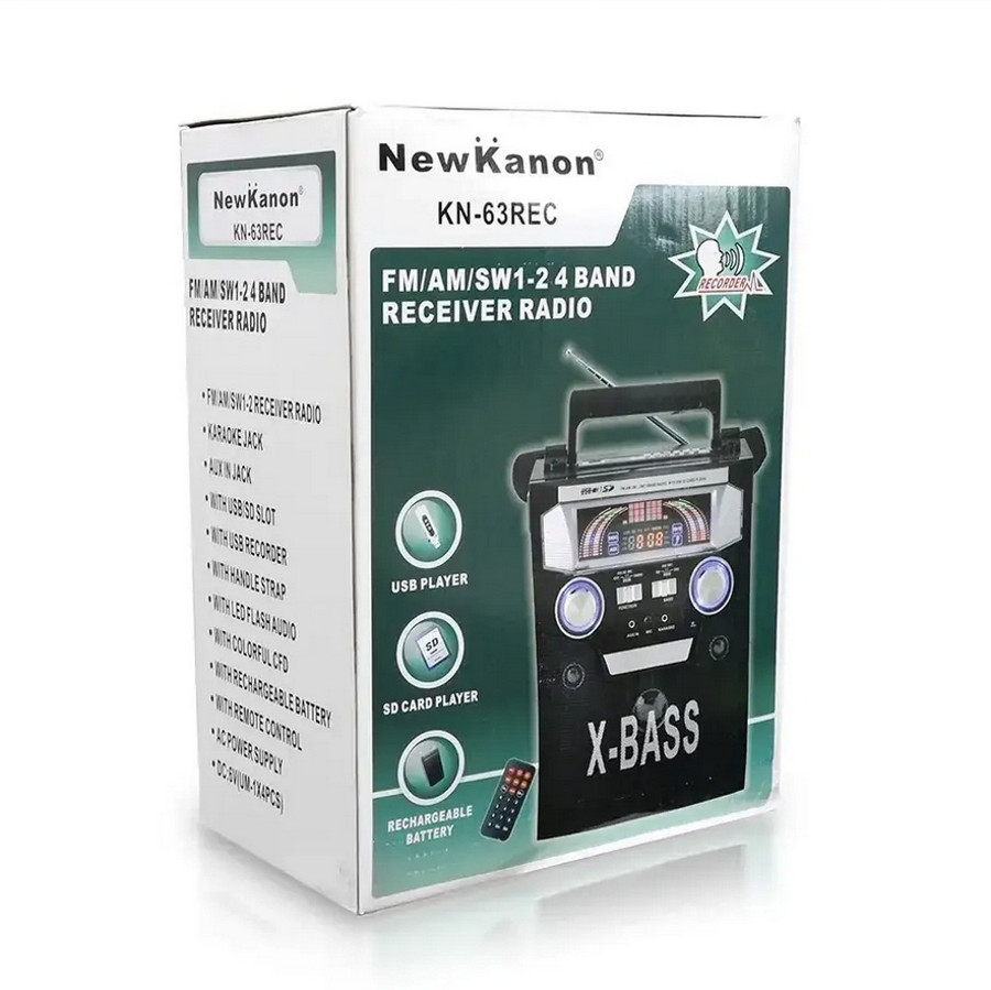 Купити Радіоприймач NewKanon KN-63REC з пультом (18 Вт), Великий ...