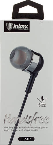 Купить Навушники вакуумні Inkax EP-07 (гарнітура) black+мікрофон, цена ...
