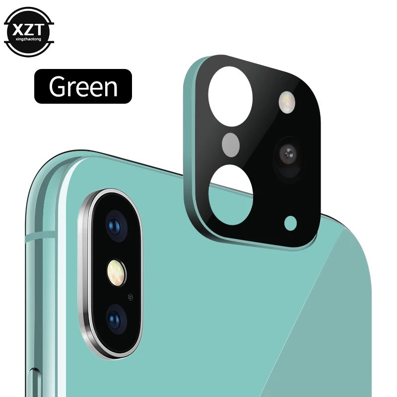 Купити Наклейка на камеру Айфона X XS -11Pro чорний із зеленим ободом ...