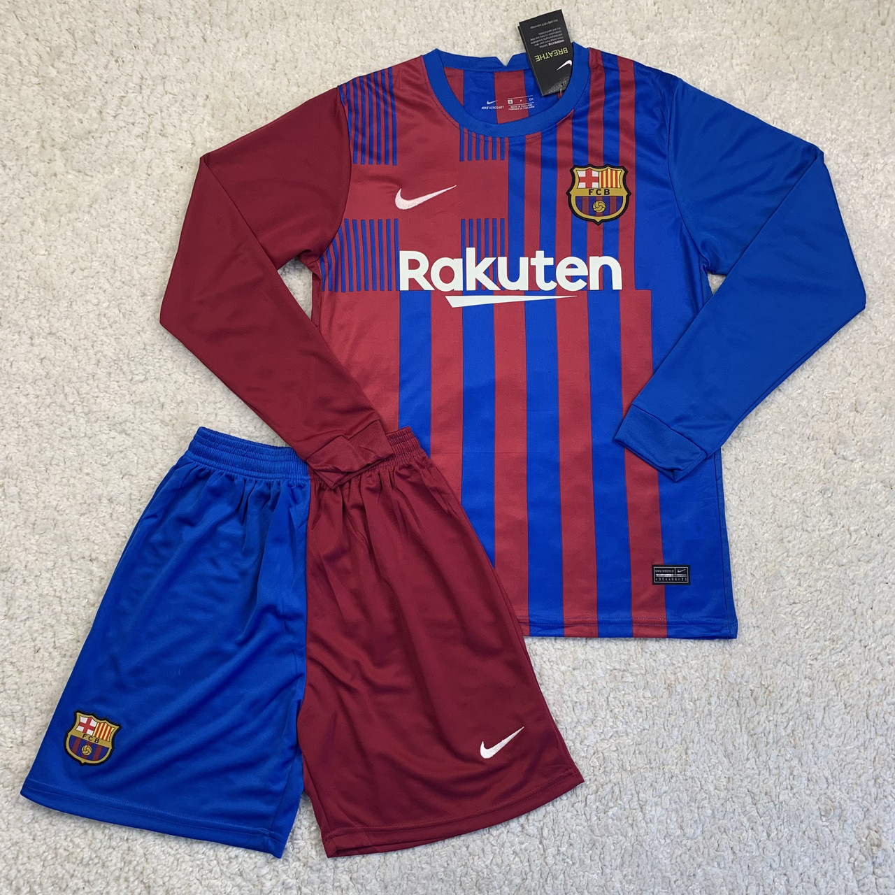 Футбольная Форма с Длинным Рукавом Барселона Домашняя Сезон 2021-2022 ...