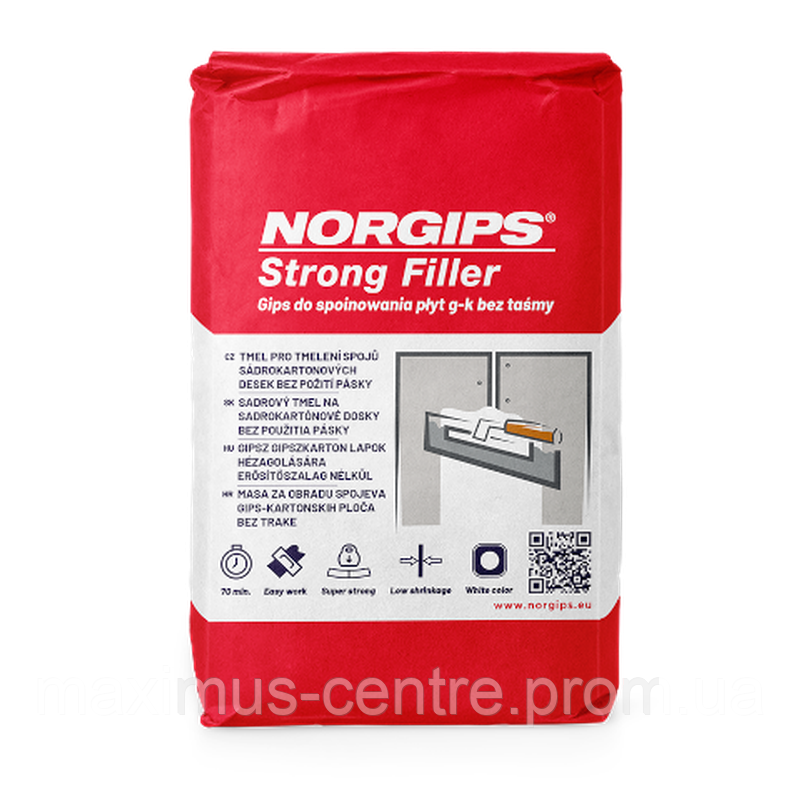 Сухая Гипсово-полимерная Шпаклевка для Заполнения Швов на Гипсокартоне Без Ленты Norgips Strong ...