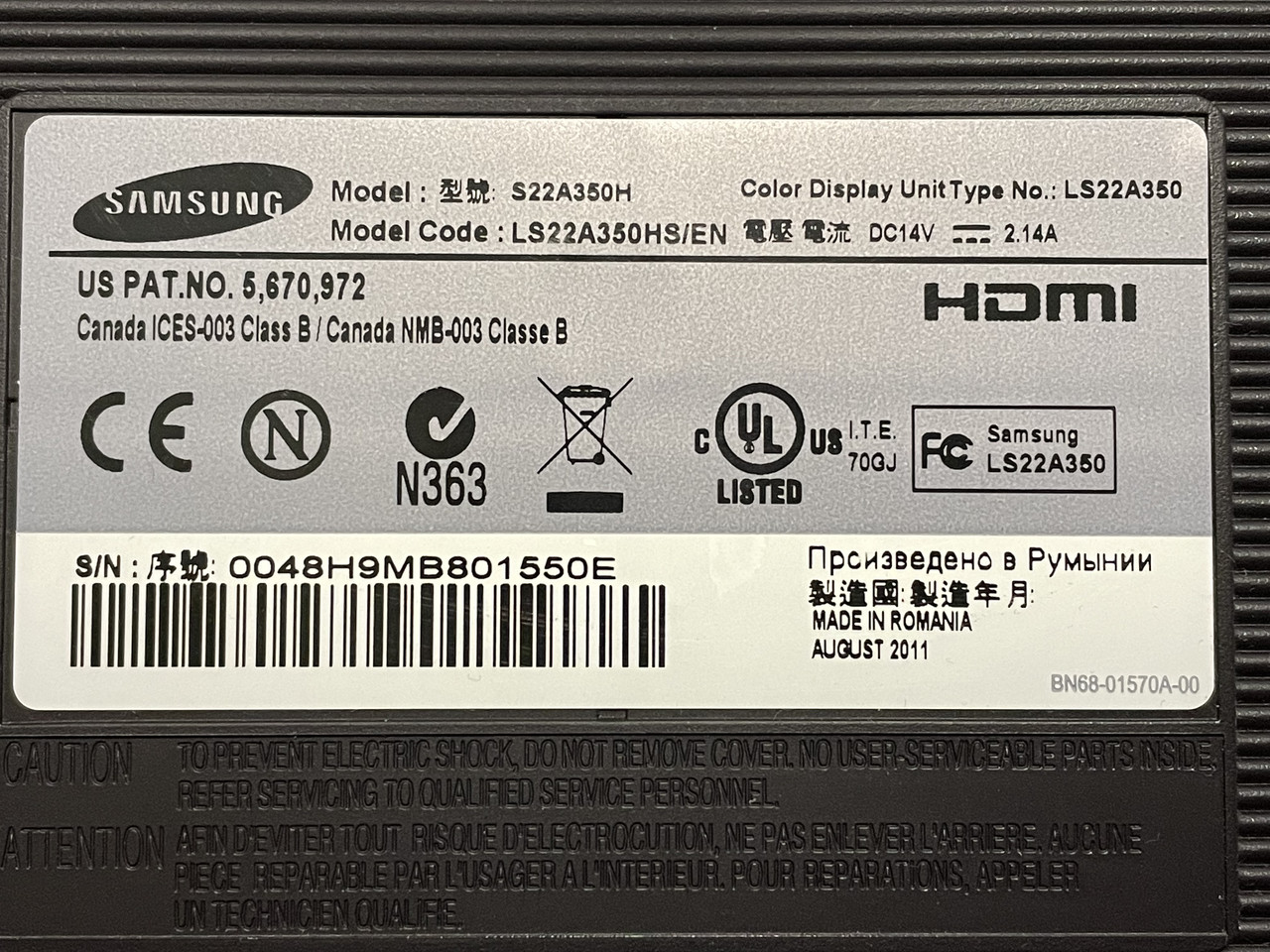 Купить Монитор SAMSUNG SyncMaster SA350, 21'', S22A350H, состояние ...