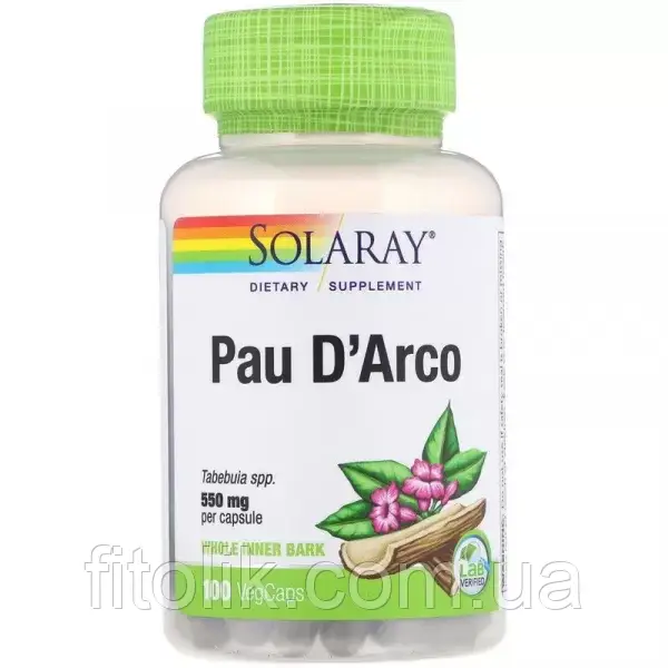 Купити Пау Дарко (Pau D'Arco) Solaray 550 мг 100 капсул, ціна 395 ...