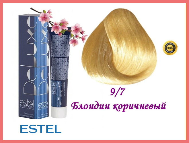 Краска-уход 9/7 De Luxe эстель для окрашивания волос блондин коричневый ...