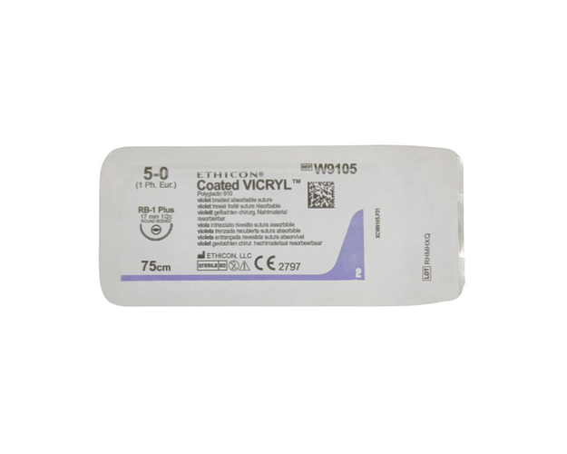Хірургічна нитка Ethicon Вікрил (Vicryl) 5/0, довжина 75 см, кільк ...