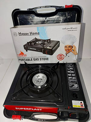 Туристическая газовая горелка плита с пьезоподжигом Happy home BDZ-155A + 3 баллона (17563755 ...