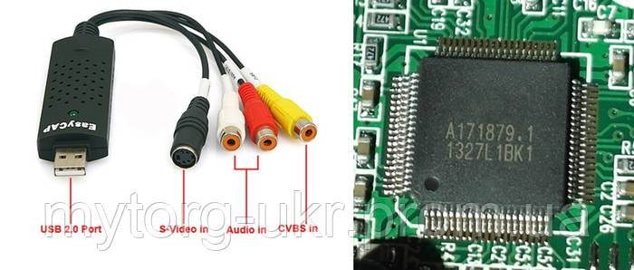 EasyCap DC-60 Карта видеозахвата Чіп MS2106 Чорний (ID#1862614752 ...