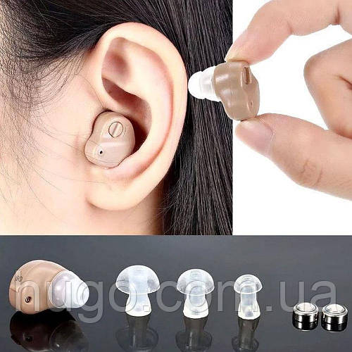 Слуховой аппарат Mini Sound Amplifier Бежевый / Усилитель слуха ...