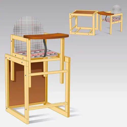 Купить Гр Стульчик малый №1120 "Абстракиция" цвет серо-красный (1) ТМ ...