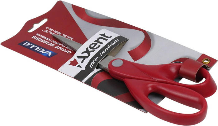 Купить Ножиці офісн. "Axent" №6202-06 20см Welle пласт.ручки червоні(10)(100), цена 73.10 грн ...