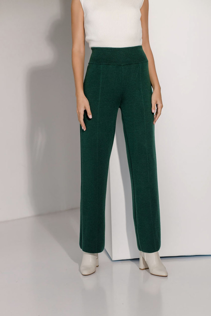 Вязаные Женские Брюки Прямые Зеленые Шерсть — Купить Недорого на Bigl ...