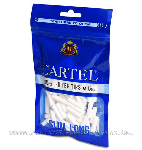 Фильтр Сигаретный Filter tips Cartel 6/22mm Long (100), цена 30 грн ...
