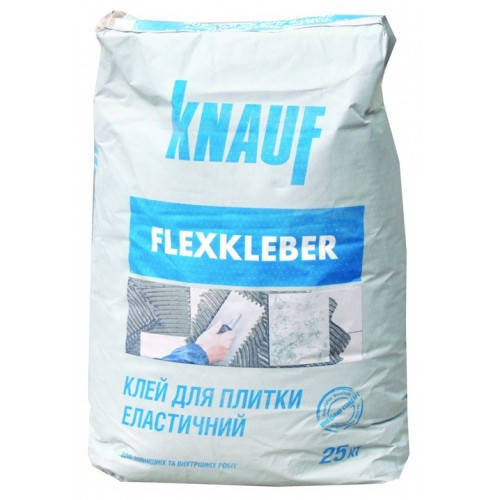 Купити KNAUF Клей для плитки ФЛЕКСКЛЕБЕР ЦВ.1.3К4, мішок 25 кг, ціна ...