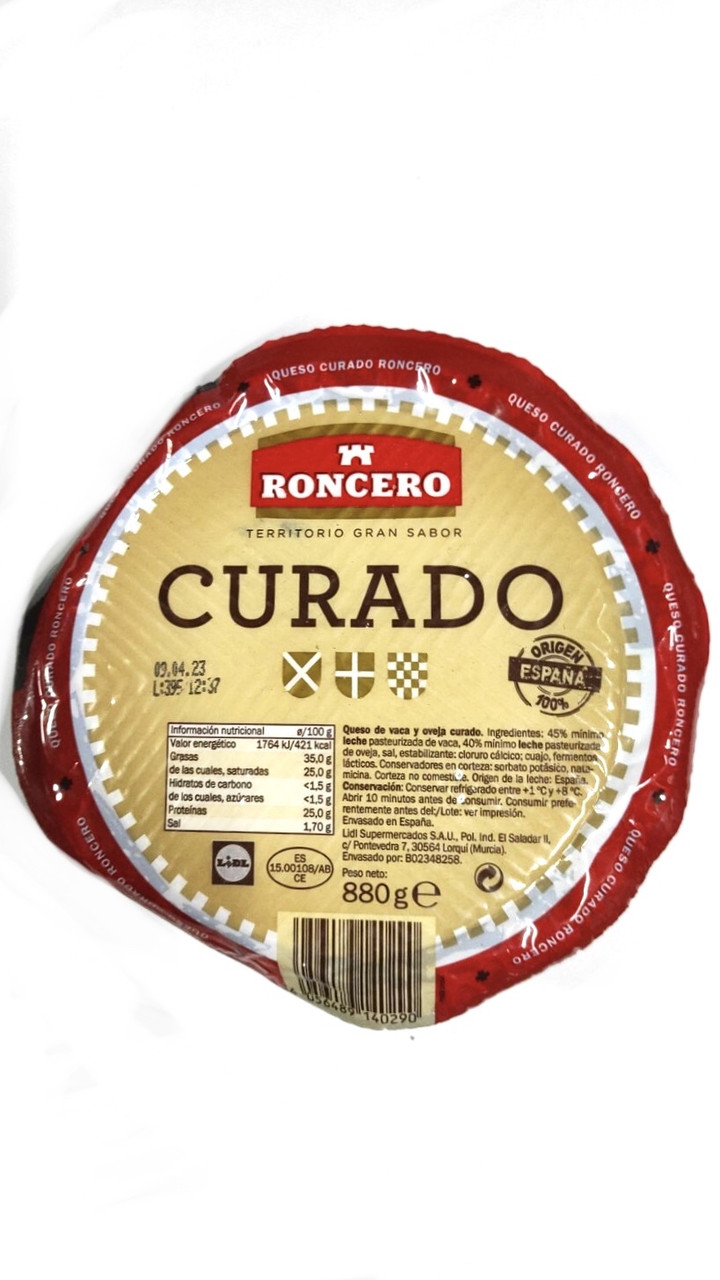 Купить Сыр твердый RONCERO Curado 880г, цена 580 ₴ — Prom.ua (ID#855375086)