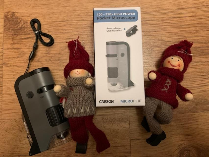 Кишеньковий мікроскоп Carson 100x-250x із кріпленням для смартфона плюс ...