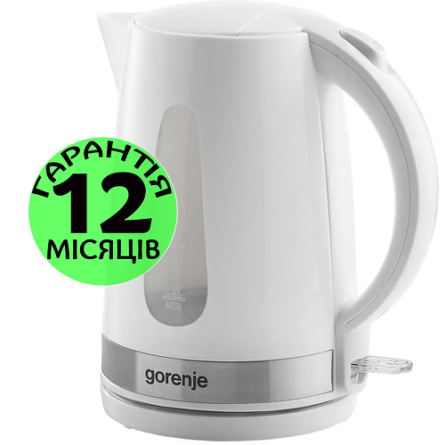 Купити Електрочайник GORENJE K 17 WE, пластиковий, білий, електричний ...