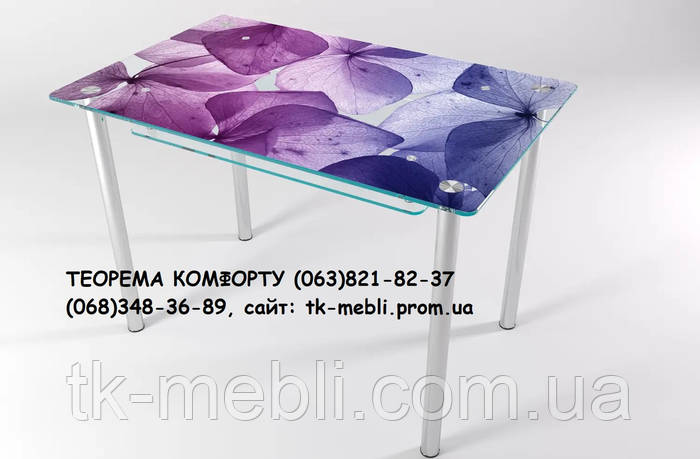 Стол для кухни стеклянный КТ-07 (фотопечать) стекло 10/8 мм, цена 4390 ...