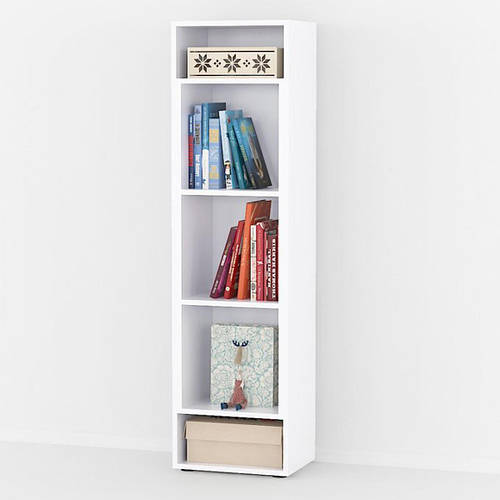 Купить Стеллаж для книг на пол на 5 ячеек Ш390xВ1439xГ299 белый A 71 Wi цена 1499 ₴ — Prom Ua