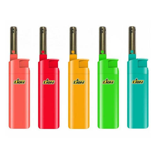 Зажигалка пьезо бытовая газовая Lion LP-8870 Neon с длинным носиком для ...