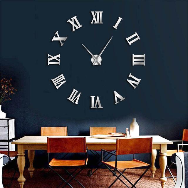 Годинник настінний 3d Diy Clock з Римськими цифрами Black продаж ціна у Києві Годинники для