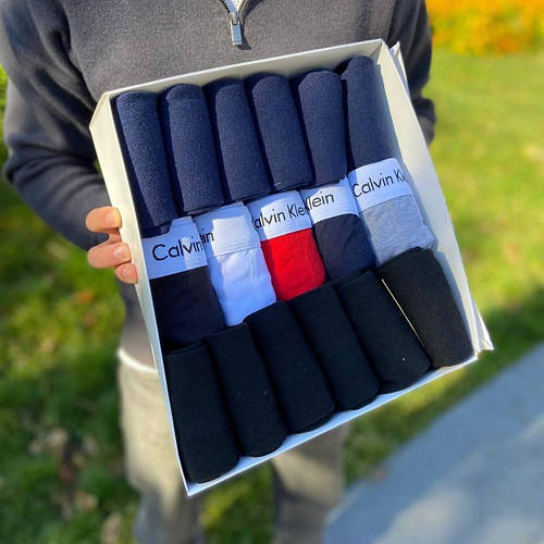 Premium Box CK White (5 шт трусов + 12 пар носков махра), цена 1140 грн ...