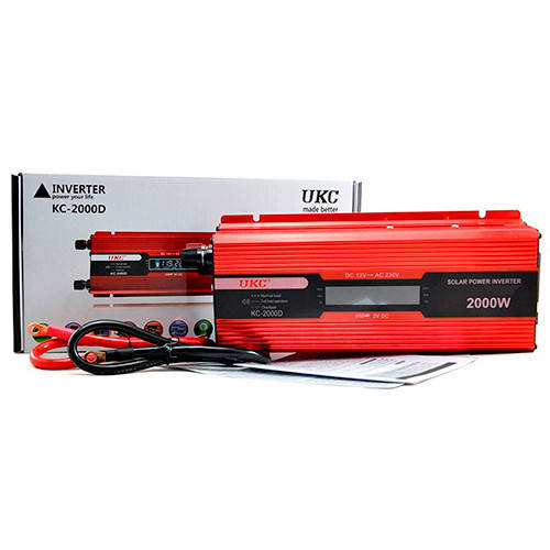 Купити Інвертор, перетворювач напруги UKC KC-2000D з 12 вольт на 220 вольт 2000 ват (З LCD ...