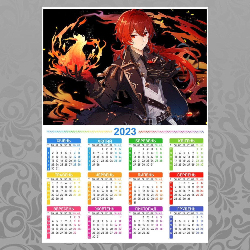 Плакат-календарь А3 Genshin Impact 024 — Купить Недорого на Bigl.ua ...
