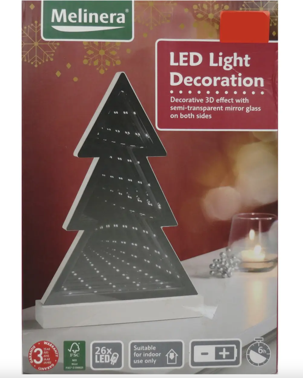 Купить 3D Елка Melinera на батарейках Led подсветка зеркальная ...