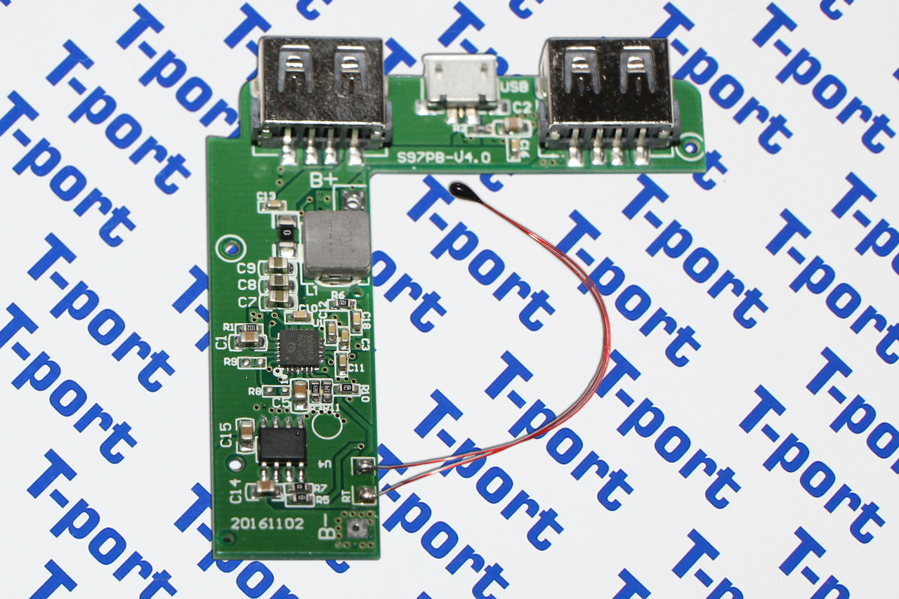 Модуль для Сборки Повербанка с Термодатчиком (S97PB-V4.0, 2xUSB-A ...