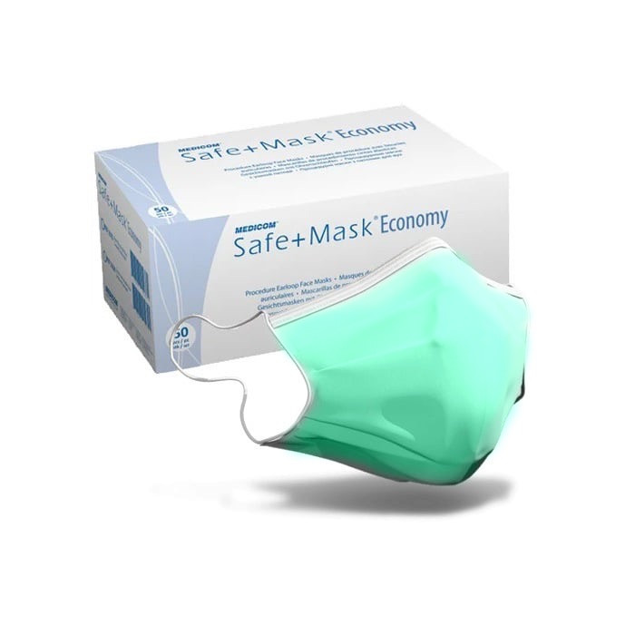 Купити Маска медична тришарова SAFE+MASK Economy Medicom, зелена 50 шт ...